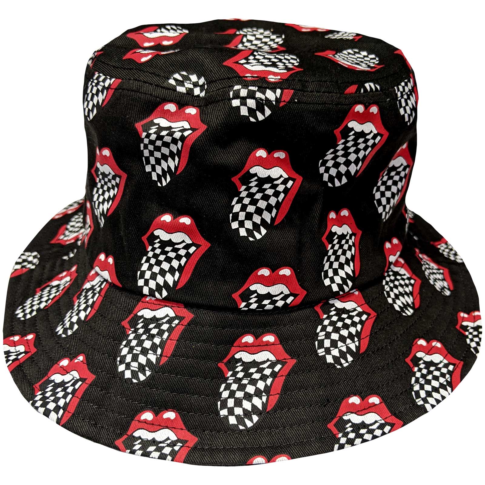 The Rolling Stones Bucket Hat: Checker Tongue Pattern