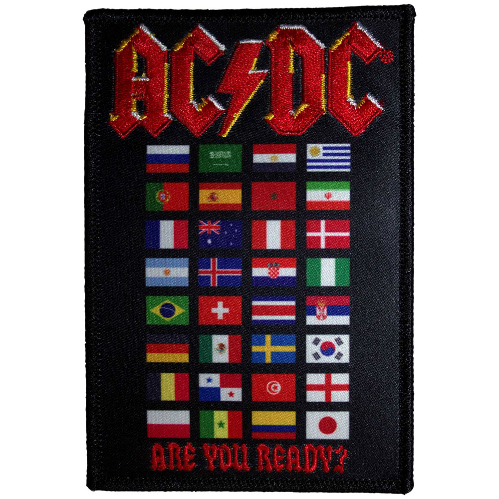 AC/DC Woven Patch: Are You Ready? Flags
